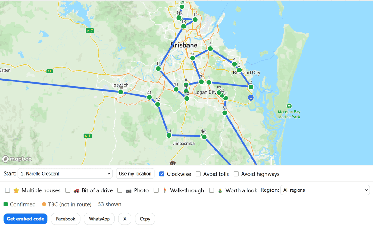 Brisbane Interactive Christmas Lights Map 2025 - Route & Photos